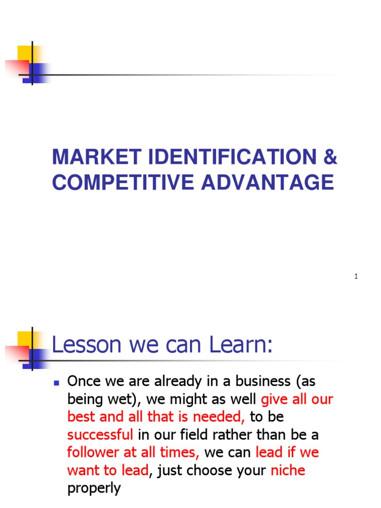 Market Identification | PDF | Competitive Advantage | Brand