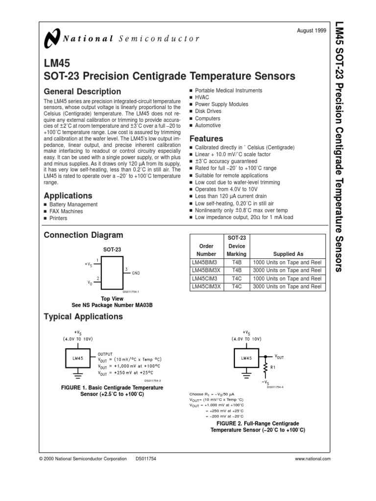 Datasheet For LM45 | PDF | Printed Circuit Board | Capacitor