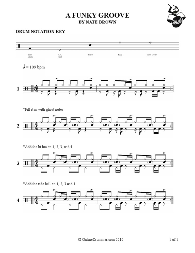 Funky Drum Groove Guide | PDF
