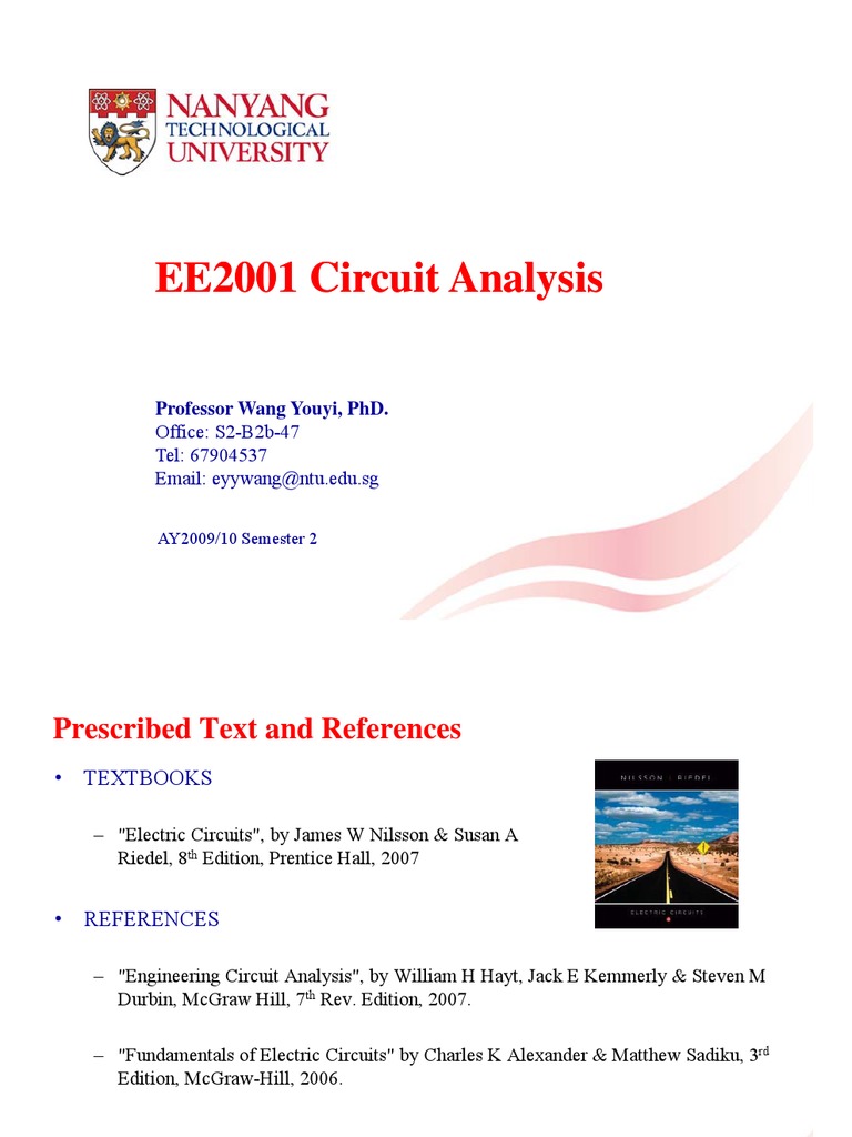 1 - EE2001 Circuit Analysis Lectures 1-6 PDF | PDF | Operational ...