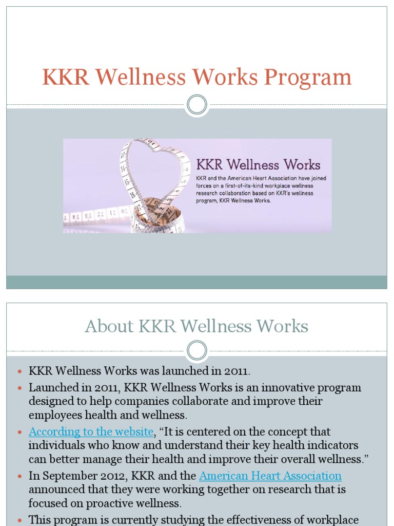 KKR Wellness Works Program Overview | PDF | Economies | Business