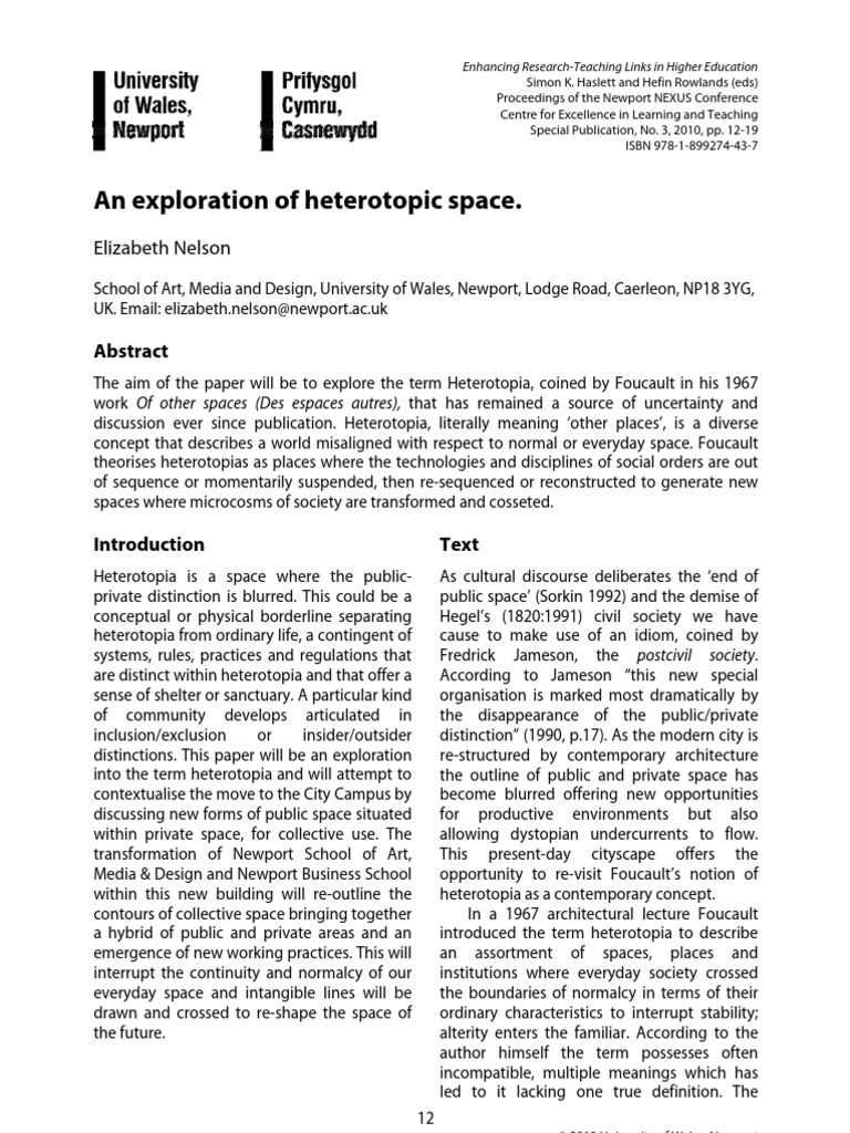 An Exploration of Heterotopic Space | PDF | Michel Foucault | Creativity