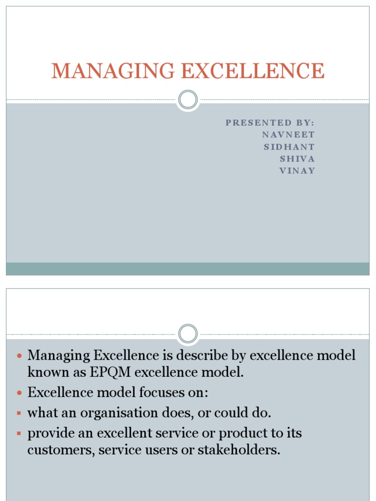 EFQM Excellence Model Overview | PDF