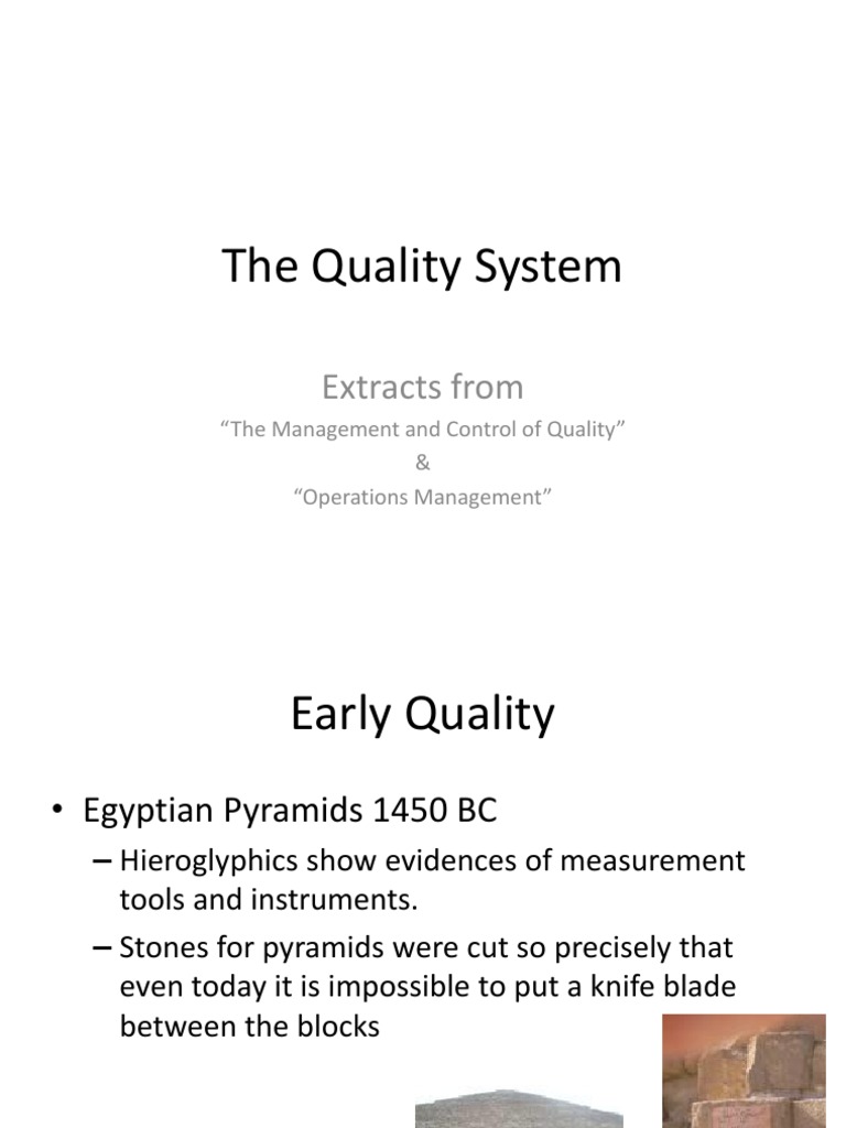History and Misconceptions of Quality Systems | PDF