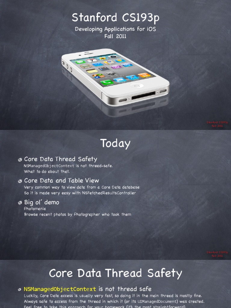 Stanford CS193p: Developing Applications For iOS Fall 2011 | PDF | App Store (I Os) | Thread ...
