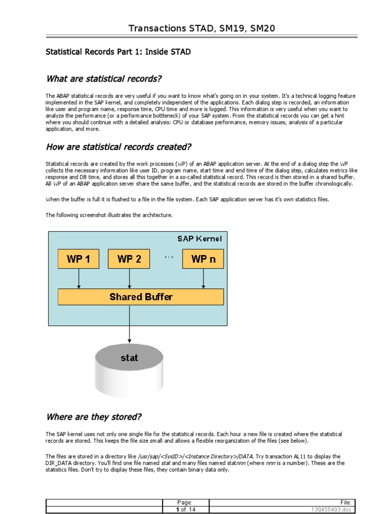 Understanding STAD, SM19, SM20 in SAP | PDF | Server (Computing) | Login