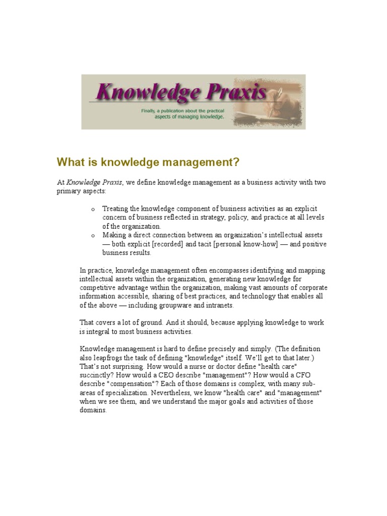 Knowledge Management | PDF | Knowledge Management | Decision Support System