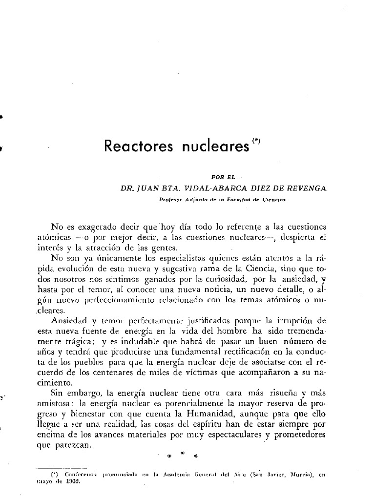 Tipos de reactores nucleares | PDF | Reactor nuclear | Combustible nuclear