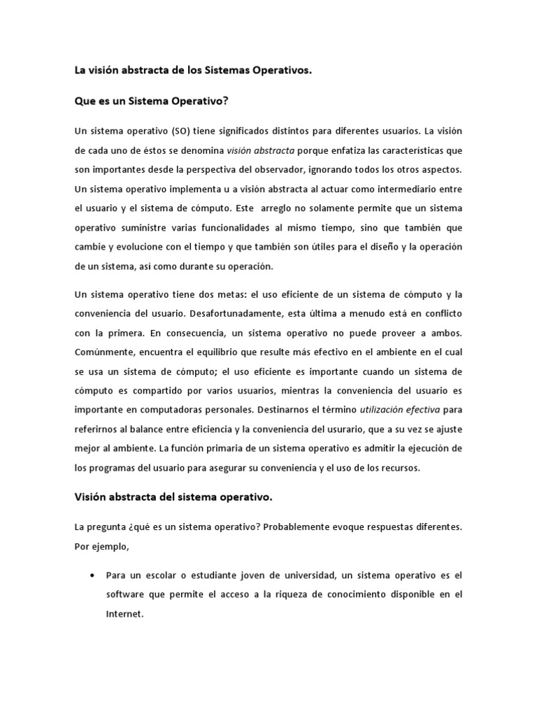 La Visión Abstracta de Los Sistemas Operativos | PDF | Sistema ...