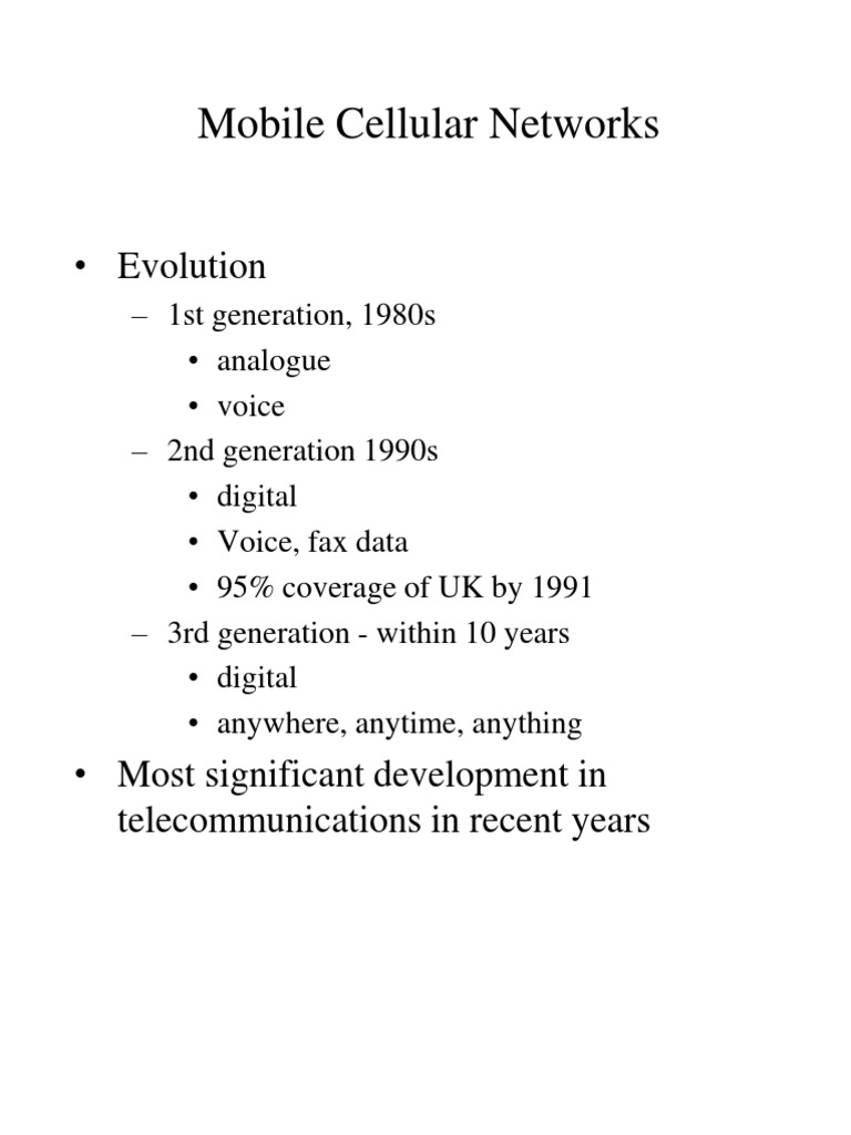 Mobile Cellular Networks | PDF | Cellular Network | Telecommunications