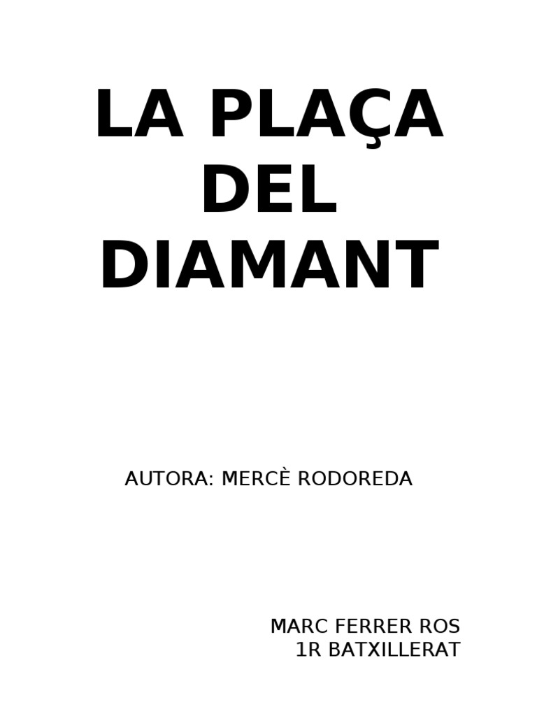 La Plaça Del Diamant | PDF