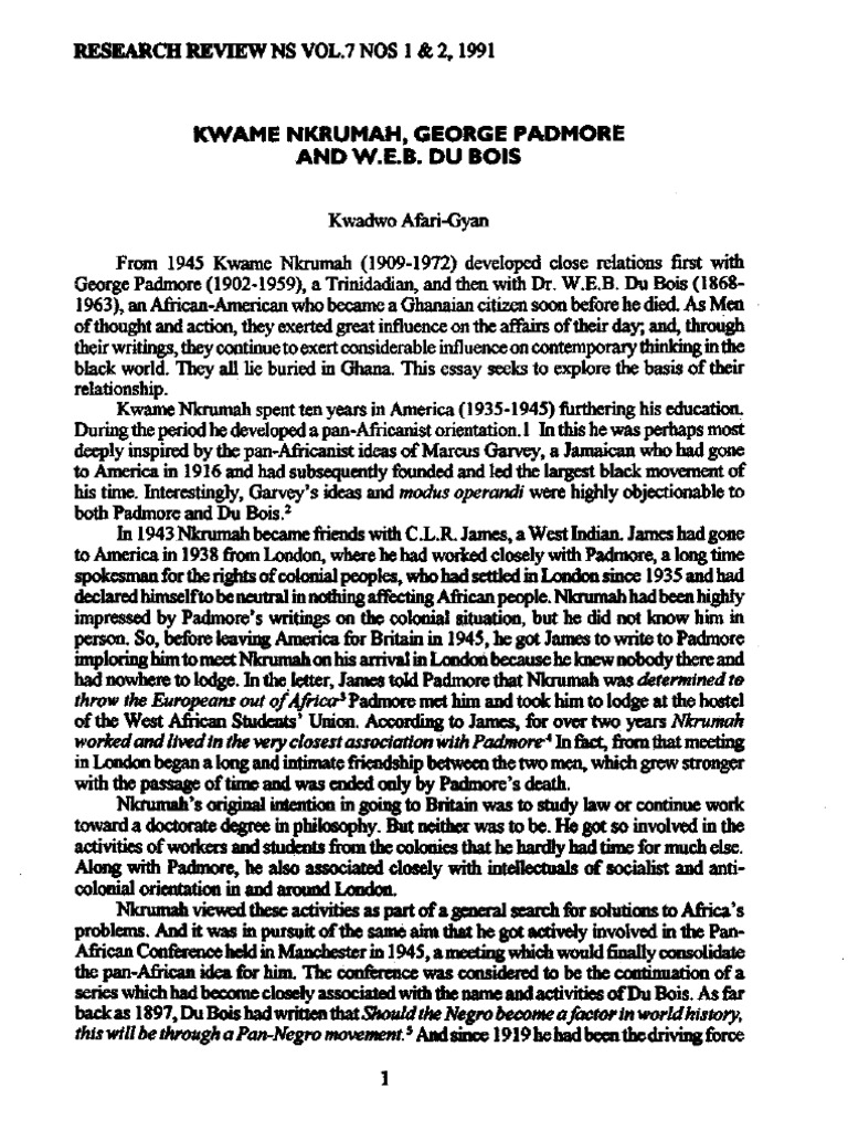 Kwame Nkrumah, George Padmore and W.E.B. Du Bois - by Kwadwo Afari-Gyan ...