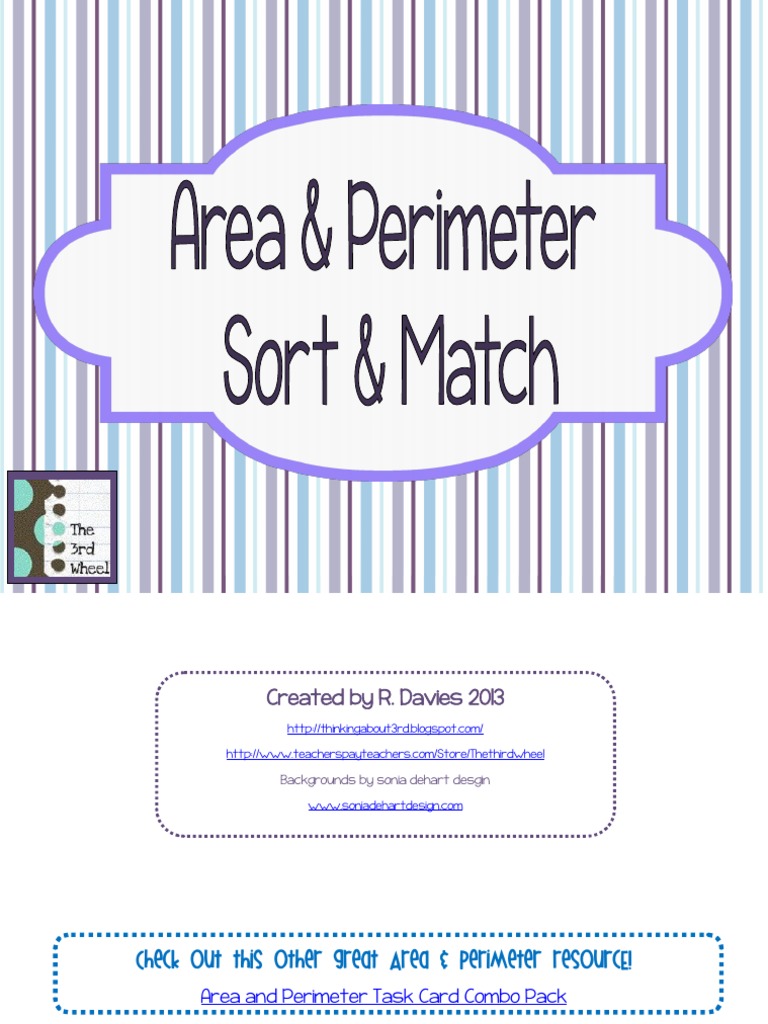 Area and Perimeter Sort | PDF