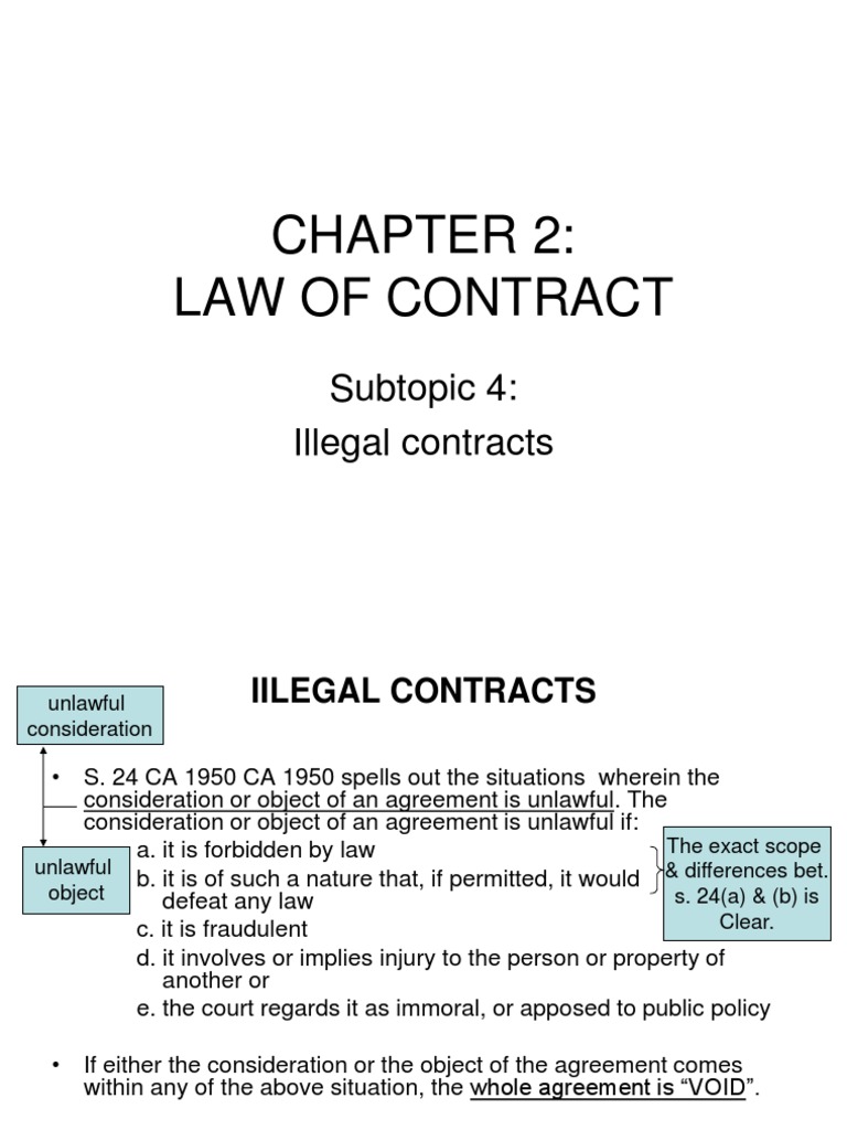 Illegal Contracts and Their Implications | PDF | Damages | Breach Of ...