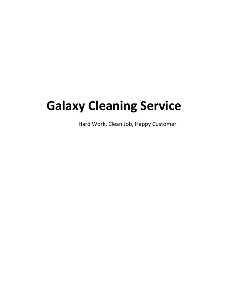 Galaxy Cleaning Service Business Plan | PDF | Employment | Business ...