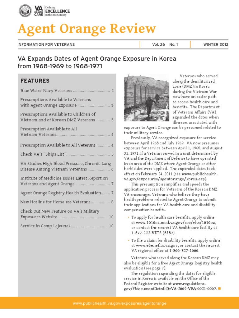 Agent Orange Review: VA Expands Dates of Agent Orange Exposure in Korea ...