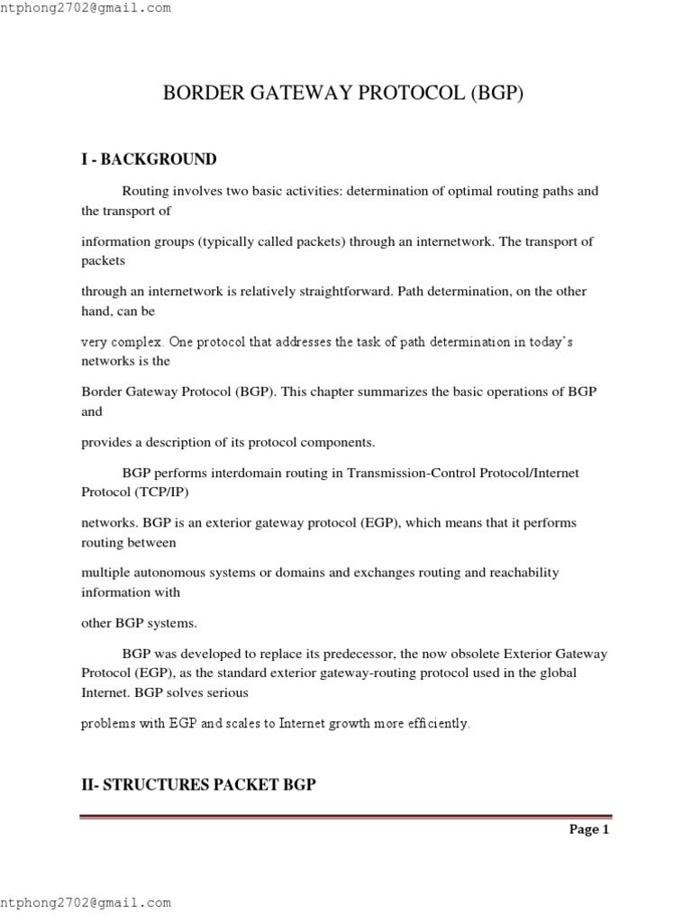 Understanding Border Gateway Protocol (BGP) | PDF | Routing ...