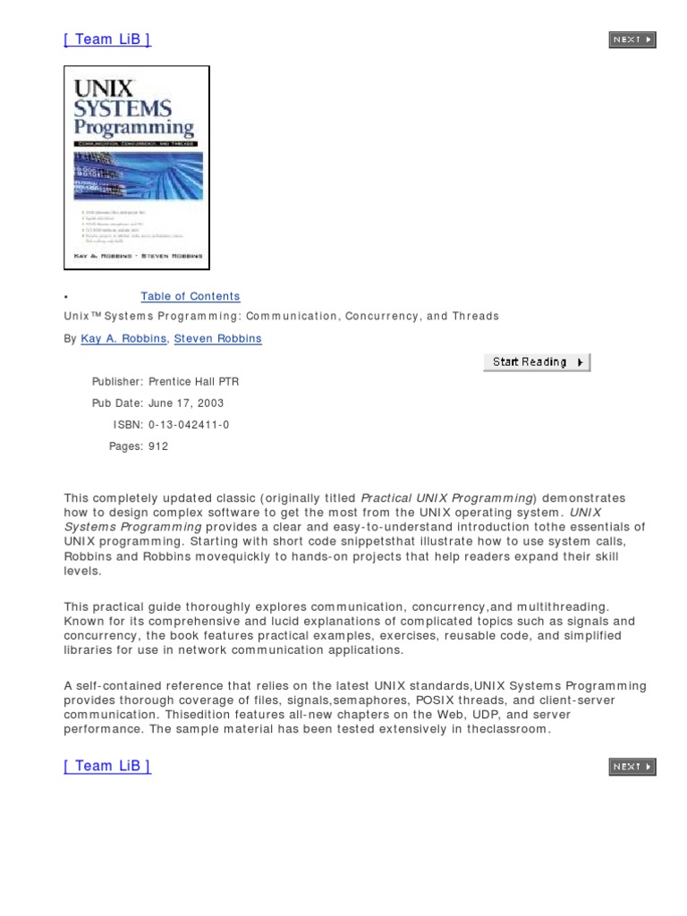 (Kay A. Robbins, Steve Robbins) UNIX Systems Progr Pratica | Download Free PDF | Process ...