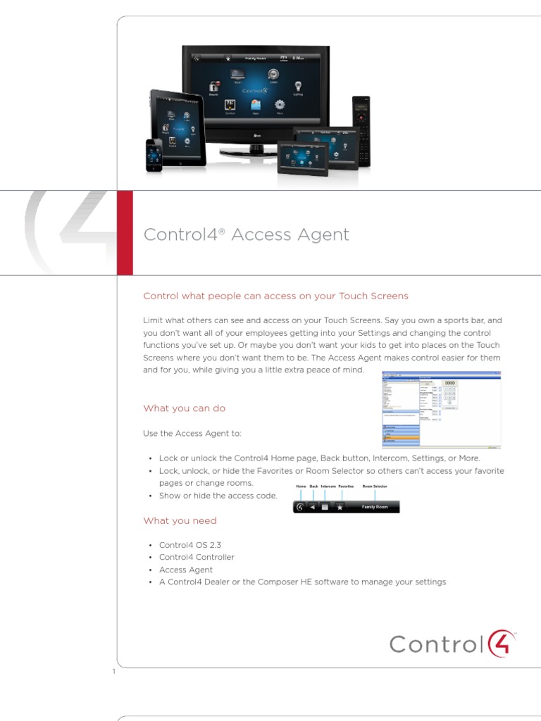 Control4® Access Agent: Control What People Can Access On Your Touch ...