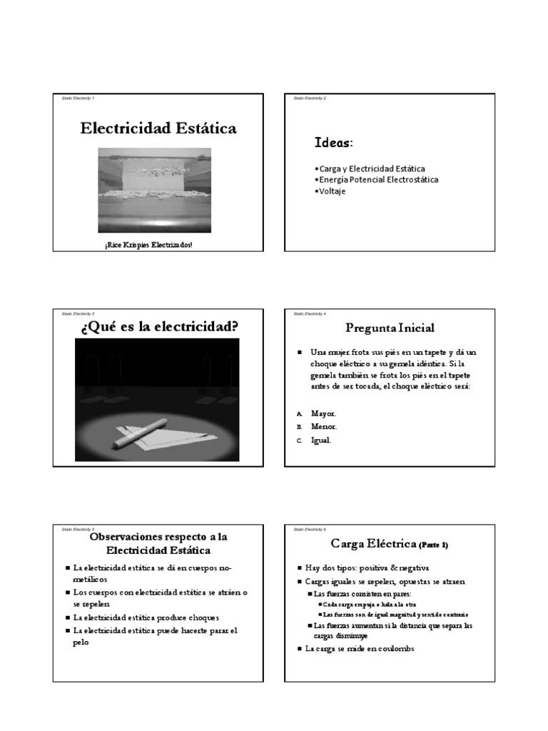 Electrisidad Estatica | PDF | Electrostática | Campo eléctrico