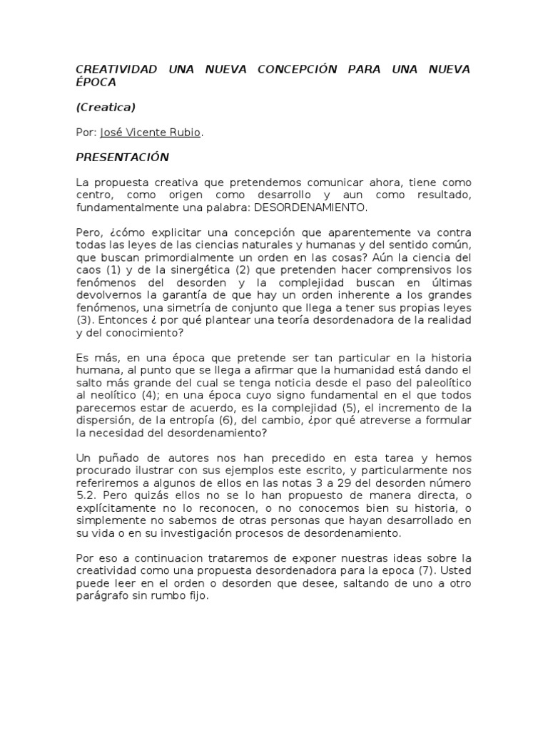 Creatividad Una Nueva Concepción para Una Nueva Creática | PDF | Teoría del caos | Conocimiento
