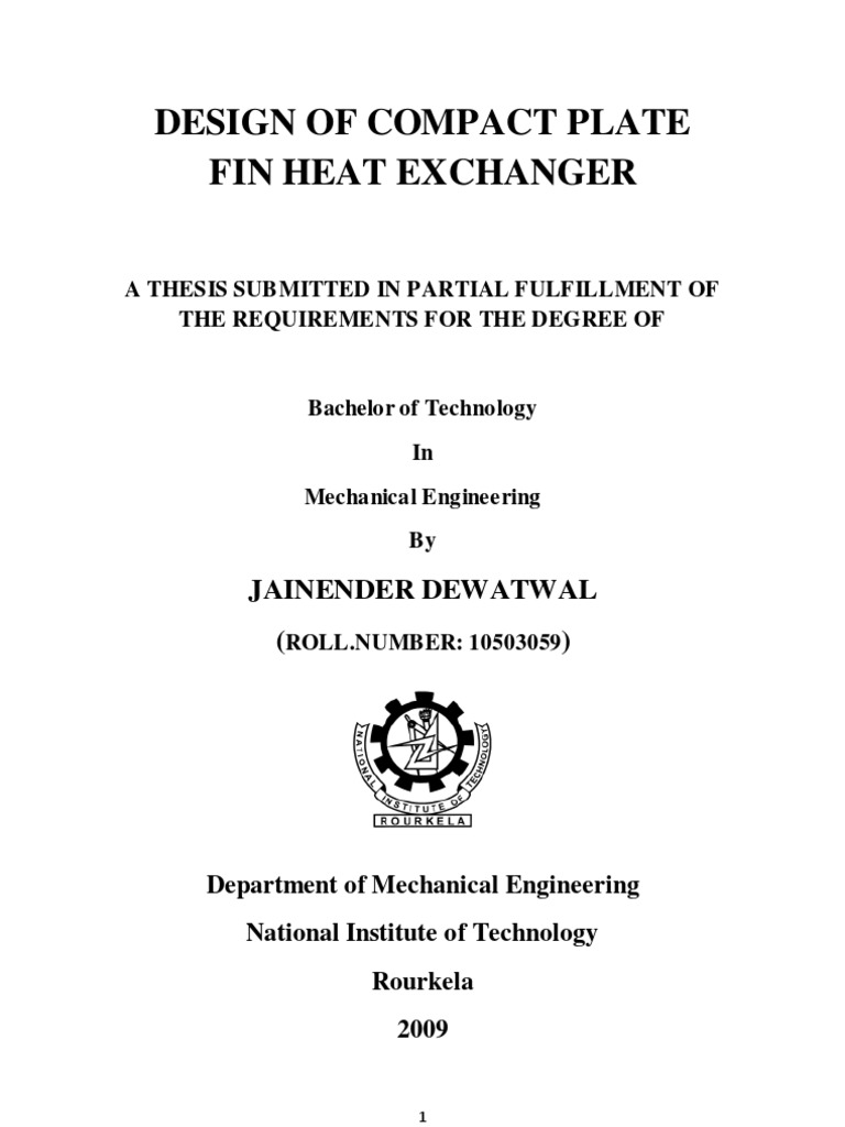 Design of Compact Plate Fin Heat Exchanger | PDF | Heat Exchanger ...