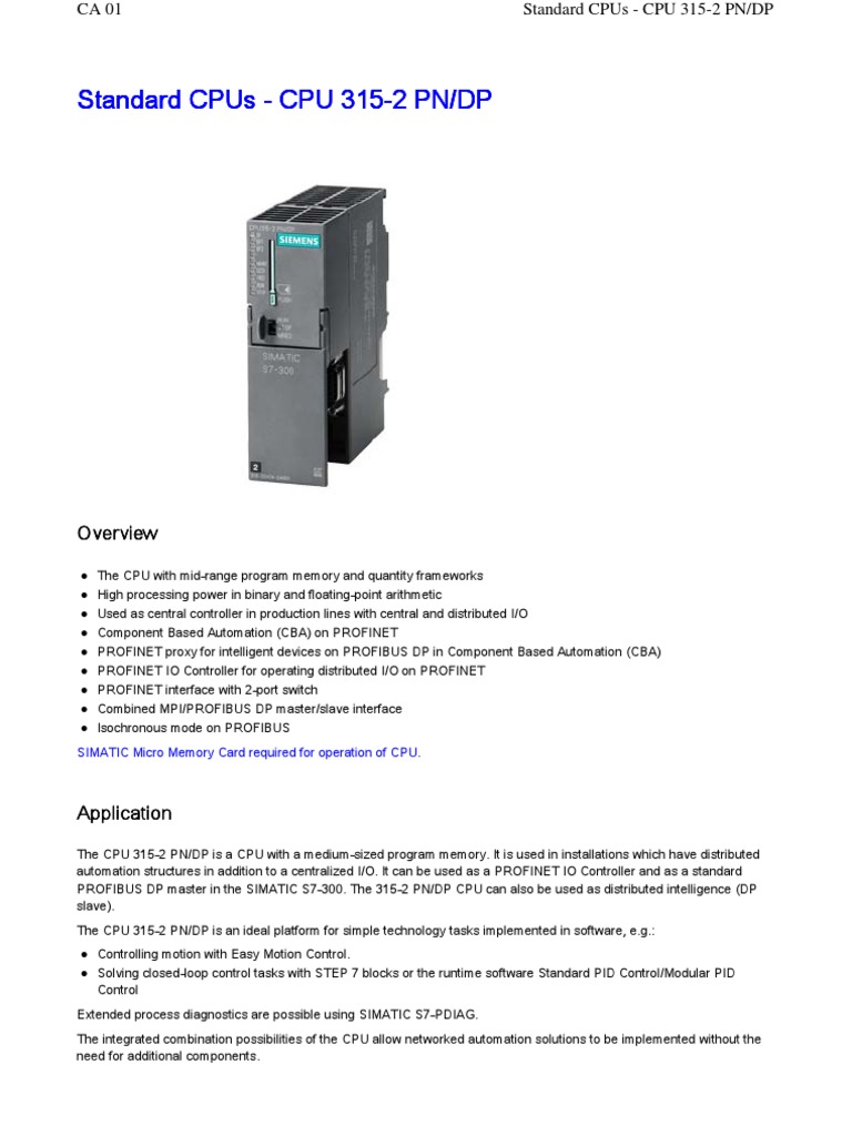 Standard Cpus Standard Cpus Standard Cpus Standard Cpus - Cpu 315 Cpu ...