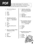 Hatchet Chapter 9 and 10 Questions | PDF | Fires