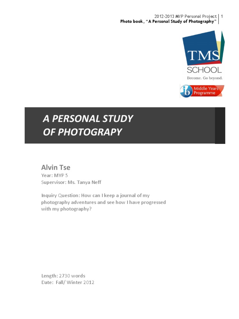 MYP Personal Project Report | PDF | Exposure (Photography) | Shutter Speed