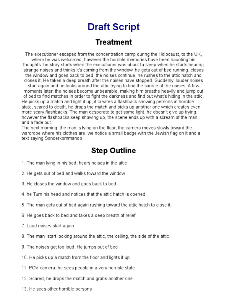 Draft Script | PDF | Violence | Leisure