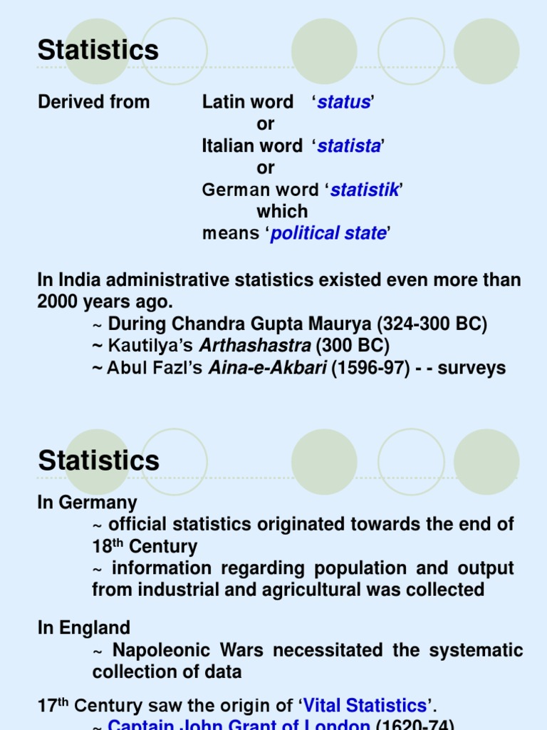 Origin and Evolution of Statistics | PDF