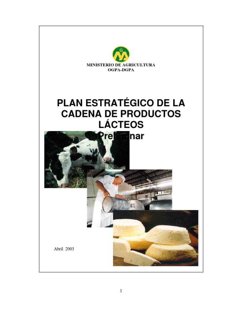 Plan Estratégico Cadena Láctea 2003 | PDF | Leche | Planificación