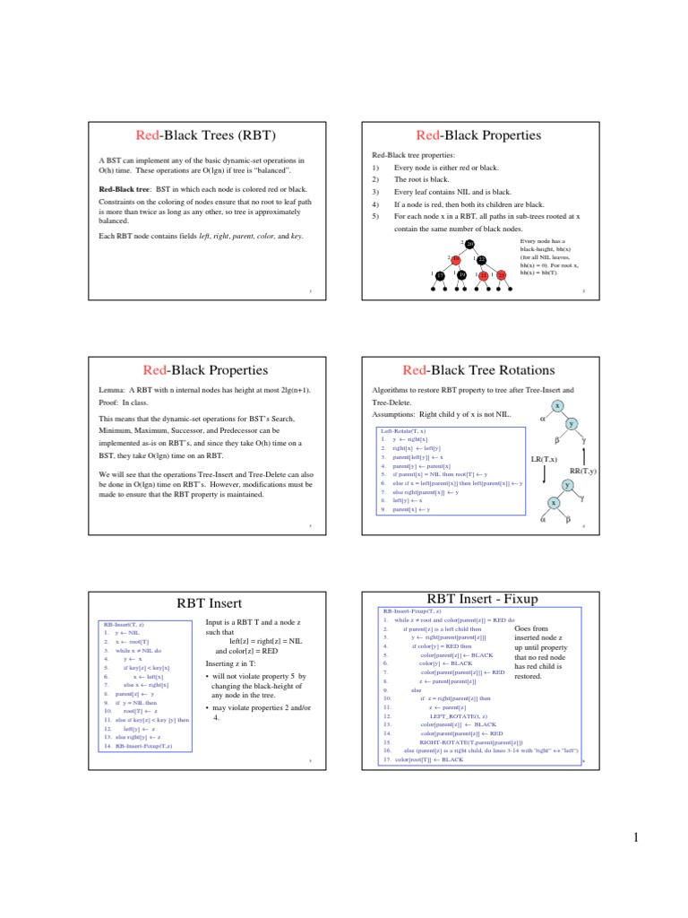 Red Red: - Black Trees (RBT) - Black Properties | PDF | Computer Programming | Applied Mathematics
