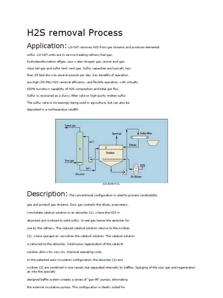 H2S Removal Process | Sulfur | Gases | Free 30-day Trial | Scribd
