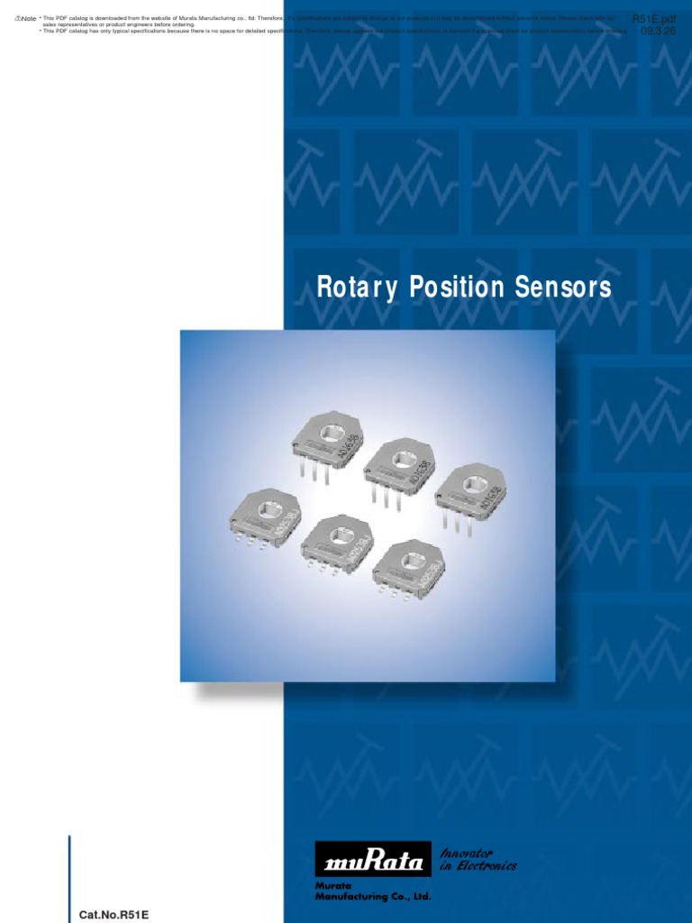 Murata Rotary Position Sensors | PDF | Resistor | Bearing (Mechanical)