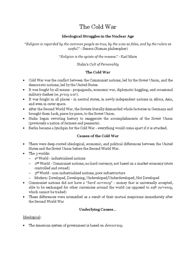 The Cold War | PDF | Military | International Relations