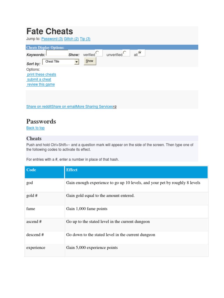 Fate Cheats | Shield | Leisure