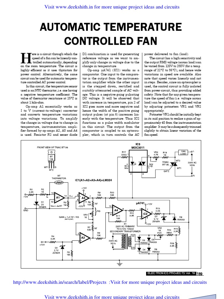 Automatic Temp Controlled Fan | PDF | Amplifier | Operational Amplifier