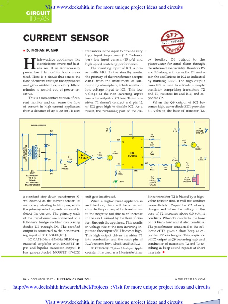Current Sensor | Download Free PDF | Transistor | Mosfet