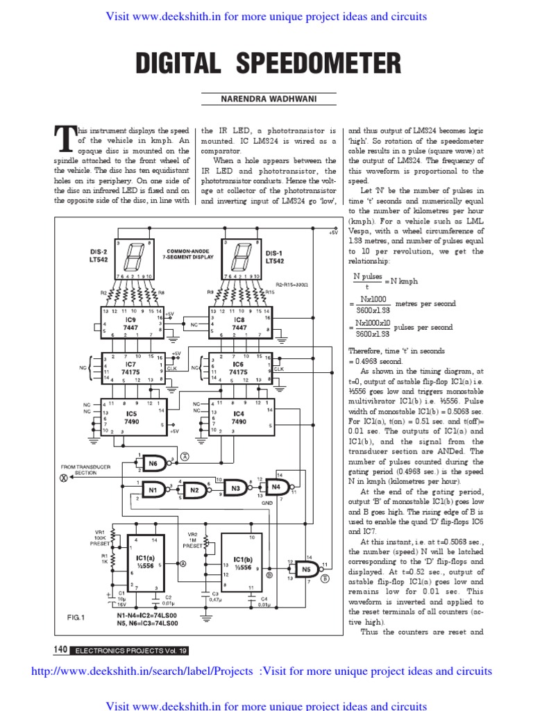 Digital Speed Meter Circuit Diagram Wiring Electronicsforu P