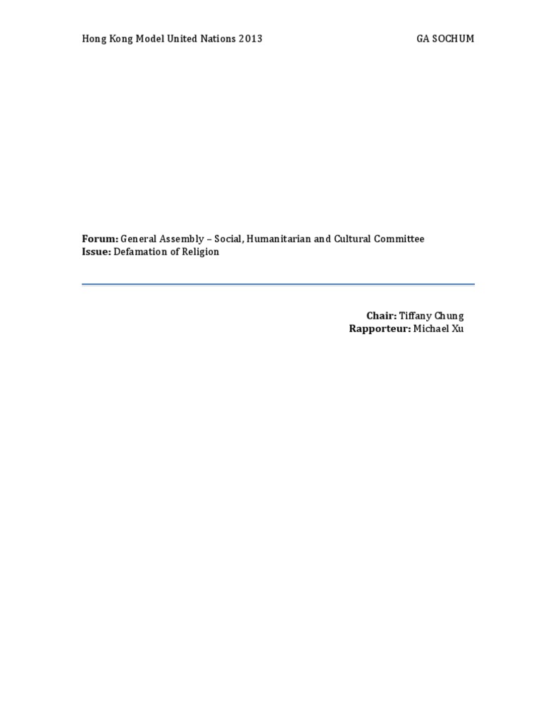 Defamation of Religion Position Papers | PDF | Blasphemy | Human Rights