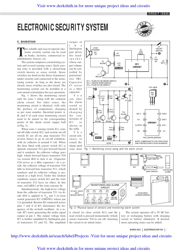 Electronic Security System | PDF | Electronic Circuits | Switch