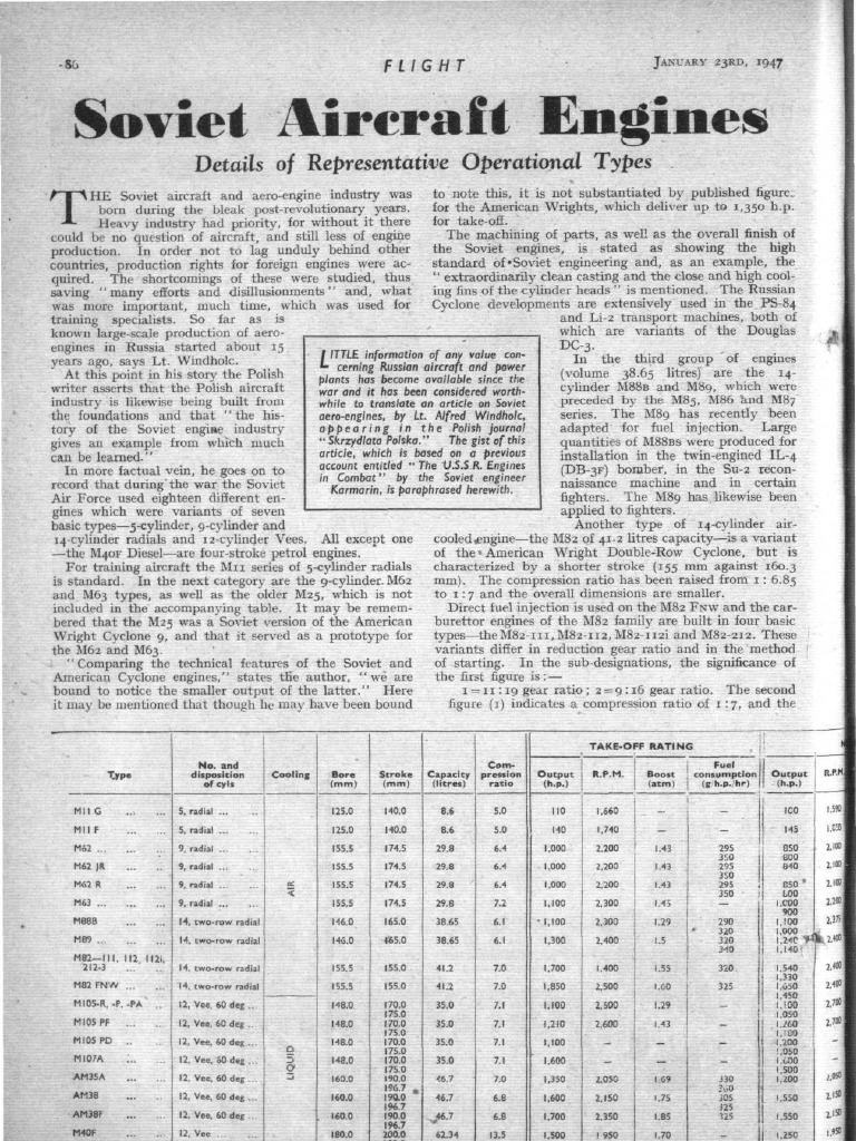 Soviet Aircraft Engines | PDF | Diesel Engine | Turbocharger