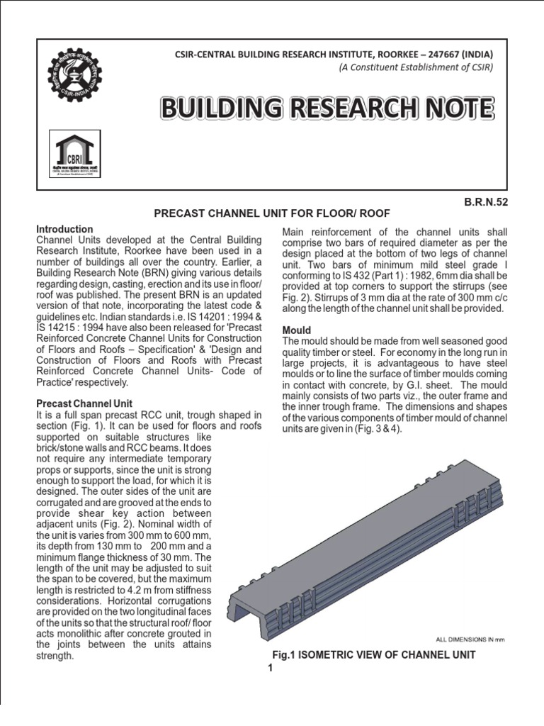 Roofing Channel | PDF | Precast Concrete | Concrete
