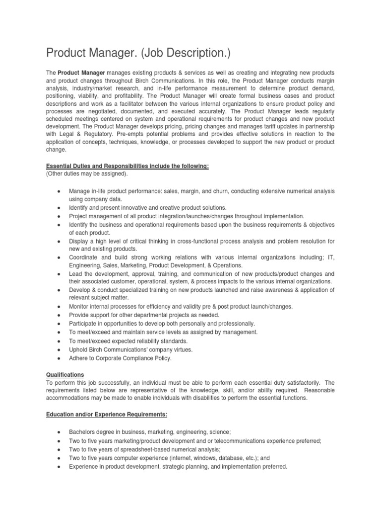 Product Manager Profile | PDF | New Product Development | Product ...