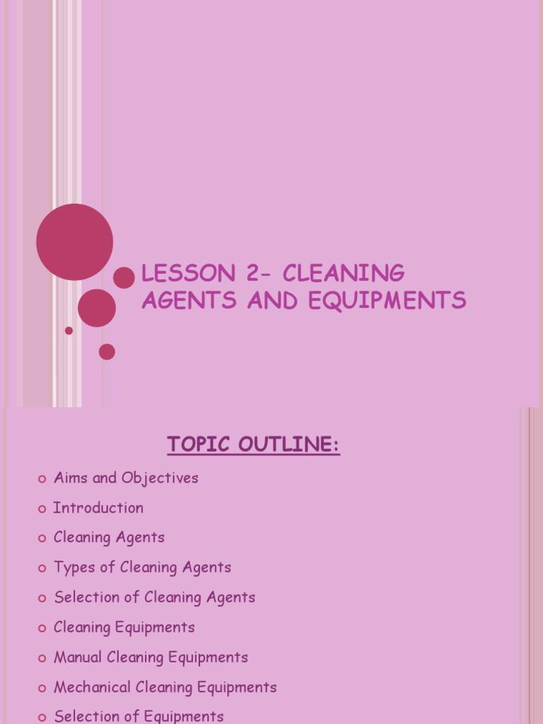 Cleaning Agents and Equipment Overview | PDF | Vacuum Cleaner ...