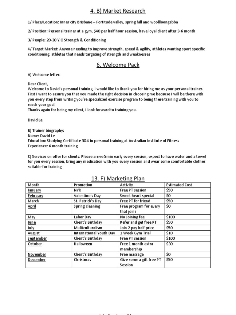 Your Turn PT Assignment | Download Free PDF | Personal Trainer | Business