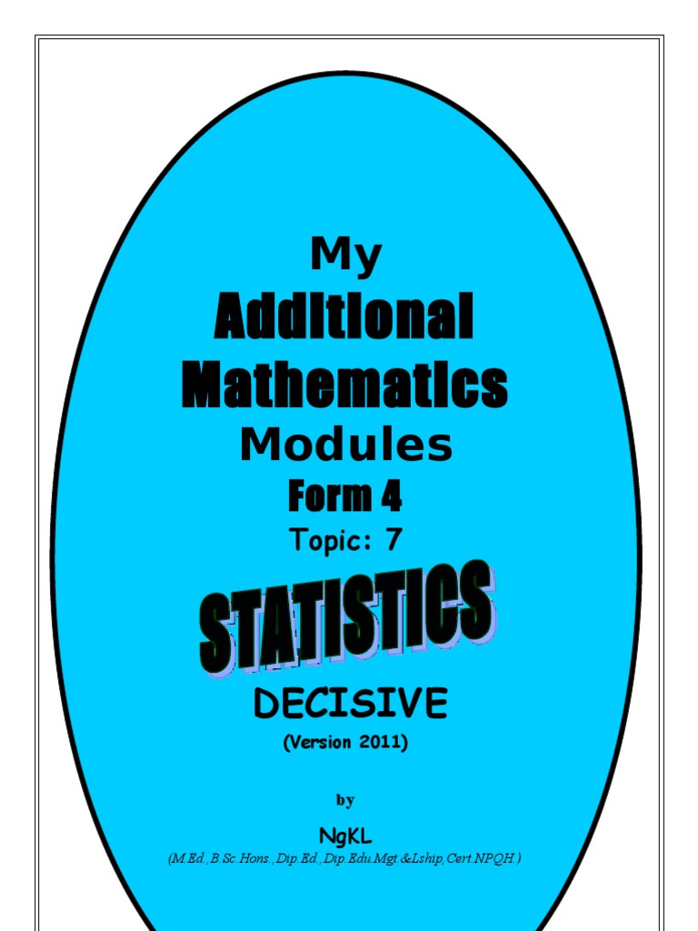 Statistics Module Form 4 | PDF | Mode (Statistics) | Mean