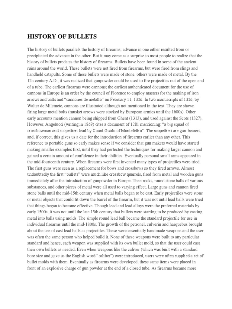 History of Bullets | PDF | Bullet | Rifle