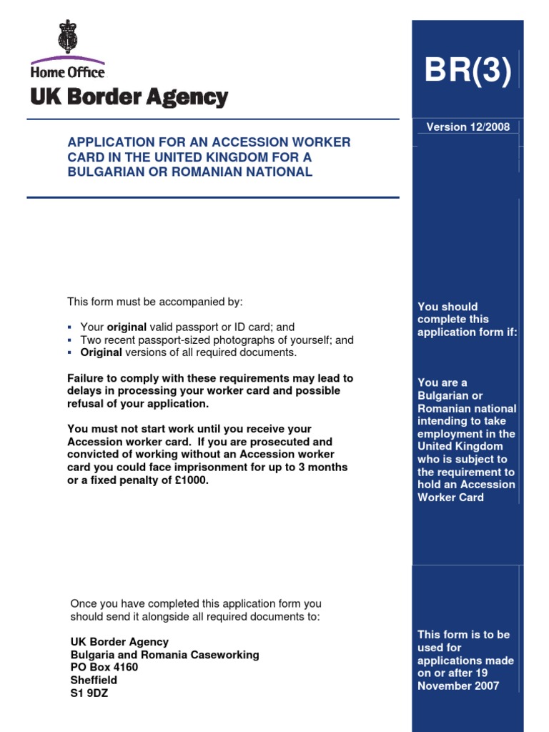 UK Accession Worker Card Application Guide | PDF | Finance & Money ...